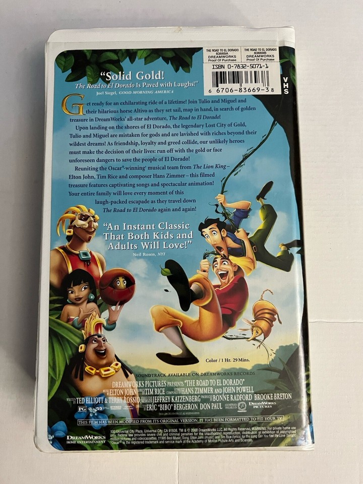 The Road to El Dorado (VHS, 2000, Clam Shell) LIKE NEW 667068366938 | eBay