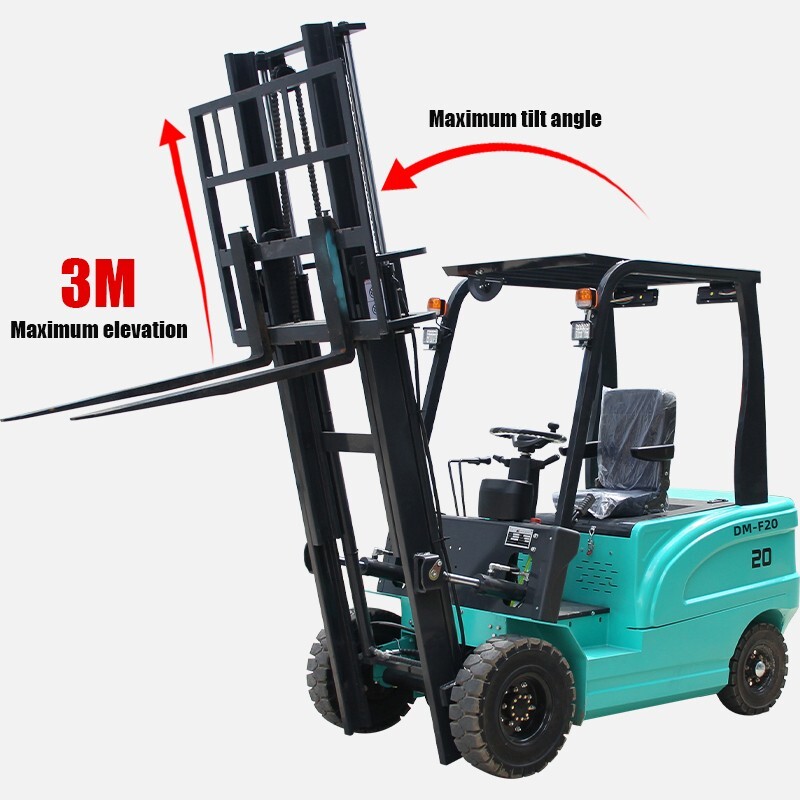 New 2-ton rated capacity electric forklift,60V 75Ah,three-stage mast ...