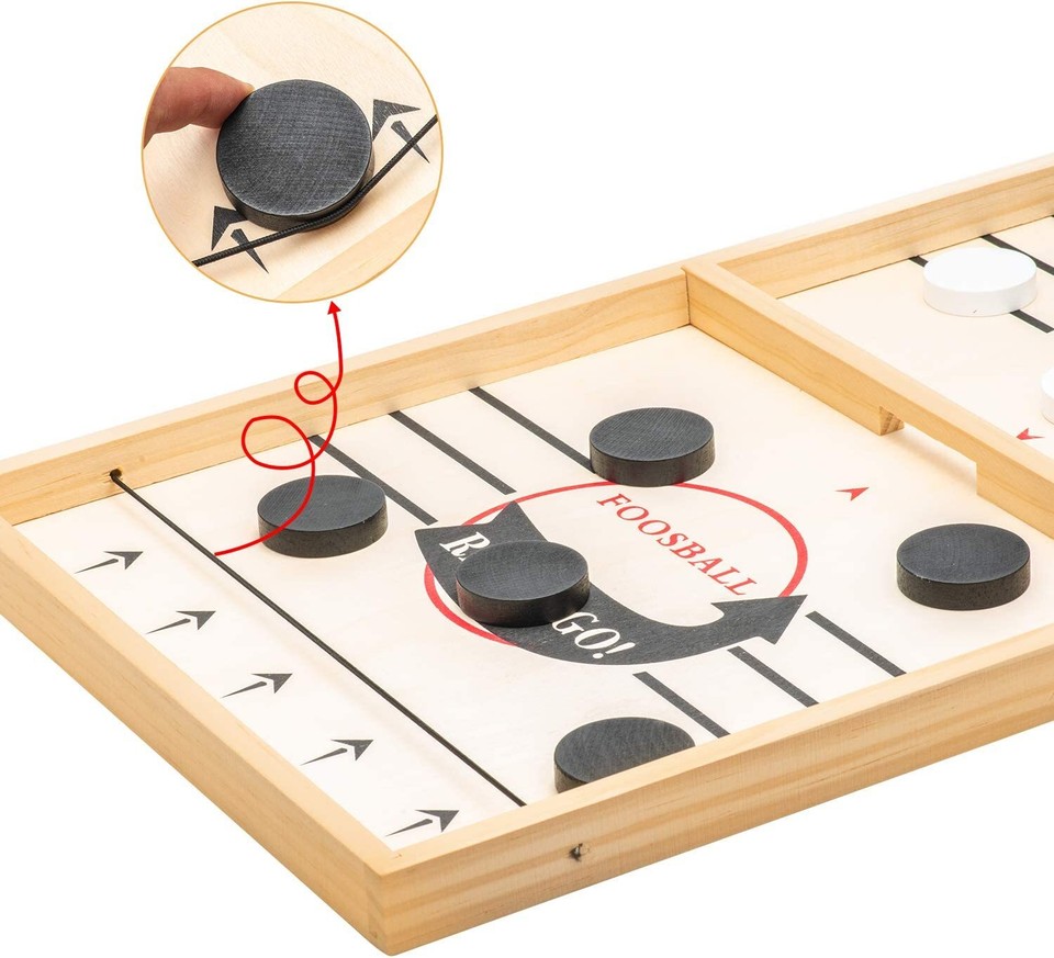 Big Size Desktop Winner PK Board Game Fast Sling Puck Game Family Toy ...