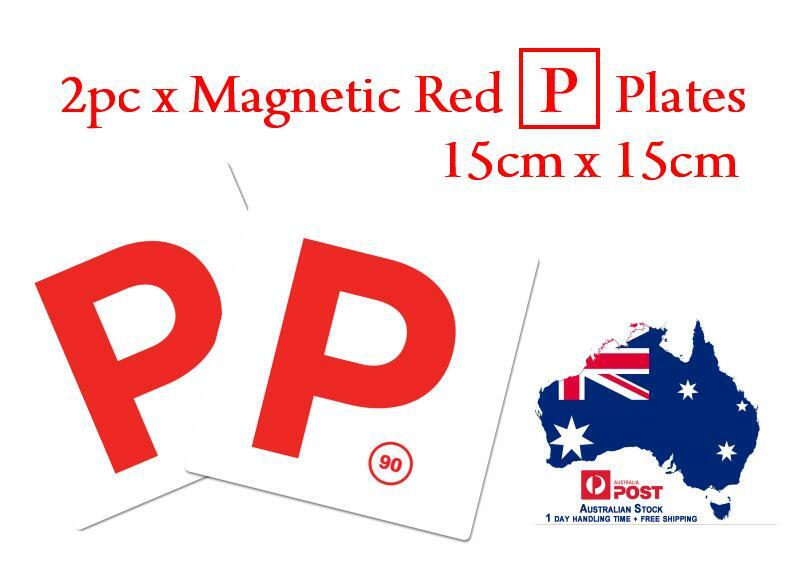 2pc Magnetic Red P Plates + 2pc Green P Plates NSW P1 P2 Plate with NO ...