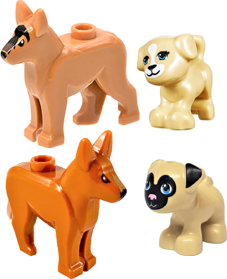 LEGO DOG PACK #3 - LOT OF 4 PUPPIES (Parts 92586pb01, see description ...