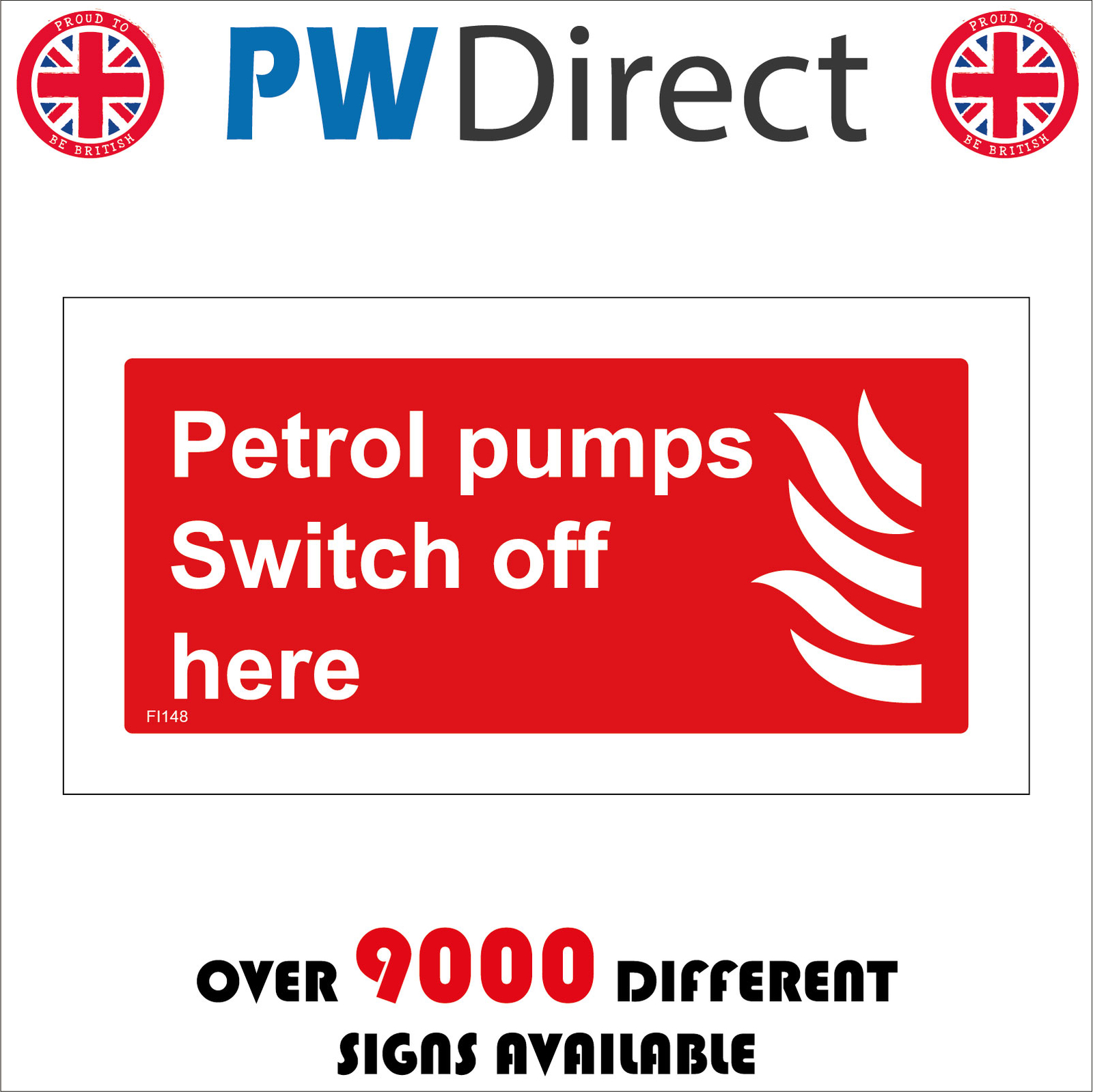 FI148 PETROL PUMPS SWITCH OFF HERE SIGN FUEL PETROL ALARM FORECOURT ...