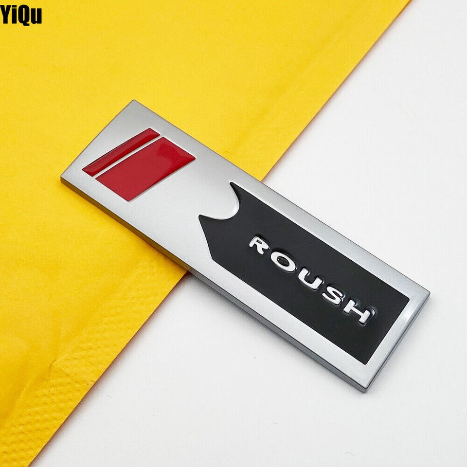 2x Matte Silver Metal ROUSH Logo Letter Car Emblem Sport Turbo SUV ...