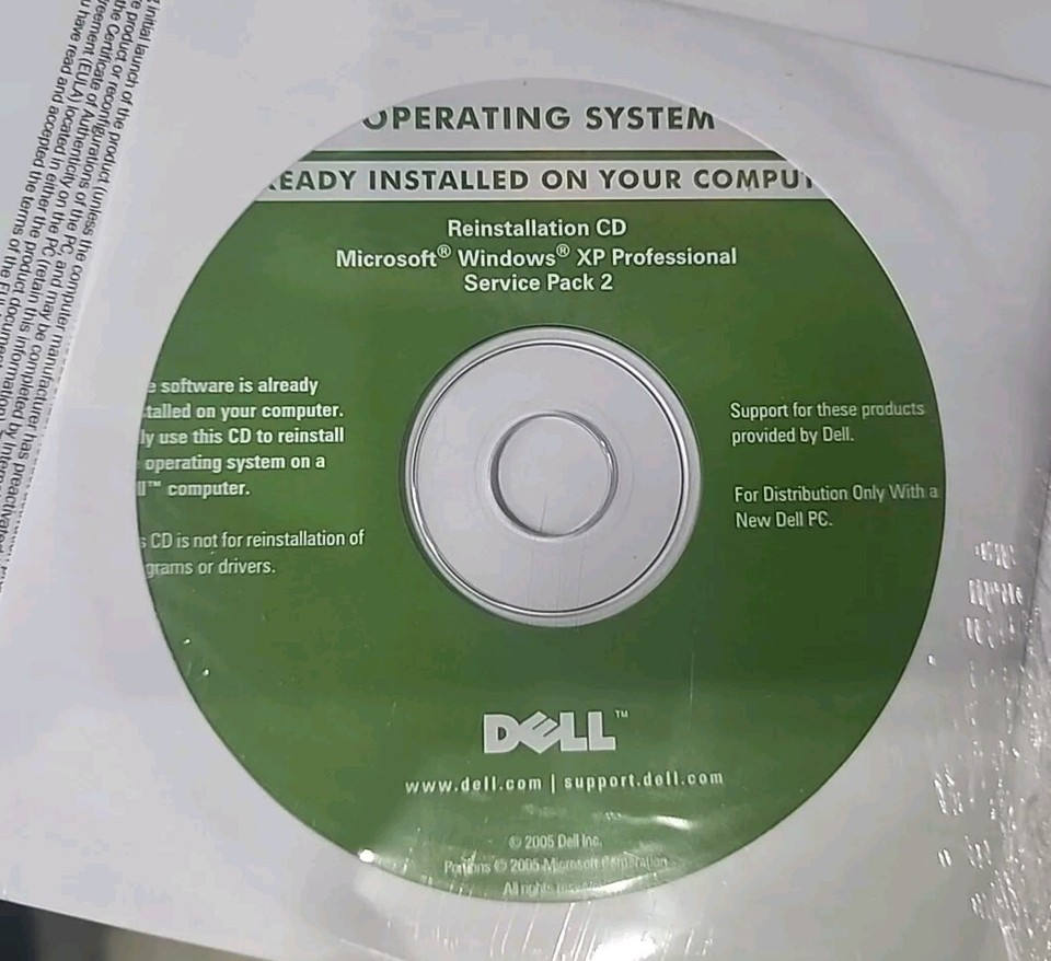 Dell Reinstallation CD Microsoft Windows XP Professional Pro Service ...