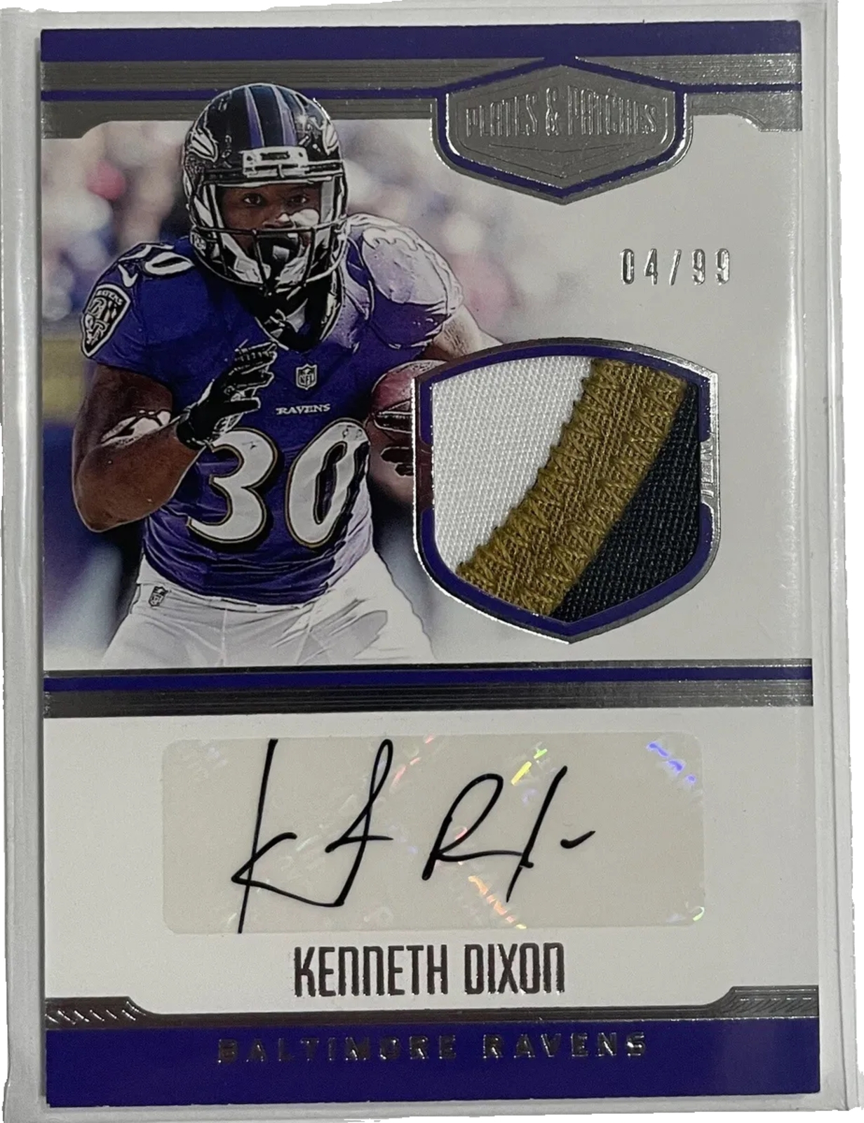 2016 Panini Patches Kenneth Dixon #23 RPA Rookie Patch Auto RC *38/99 ...