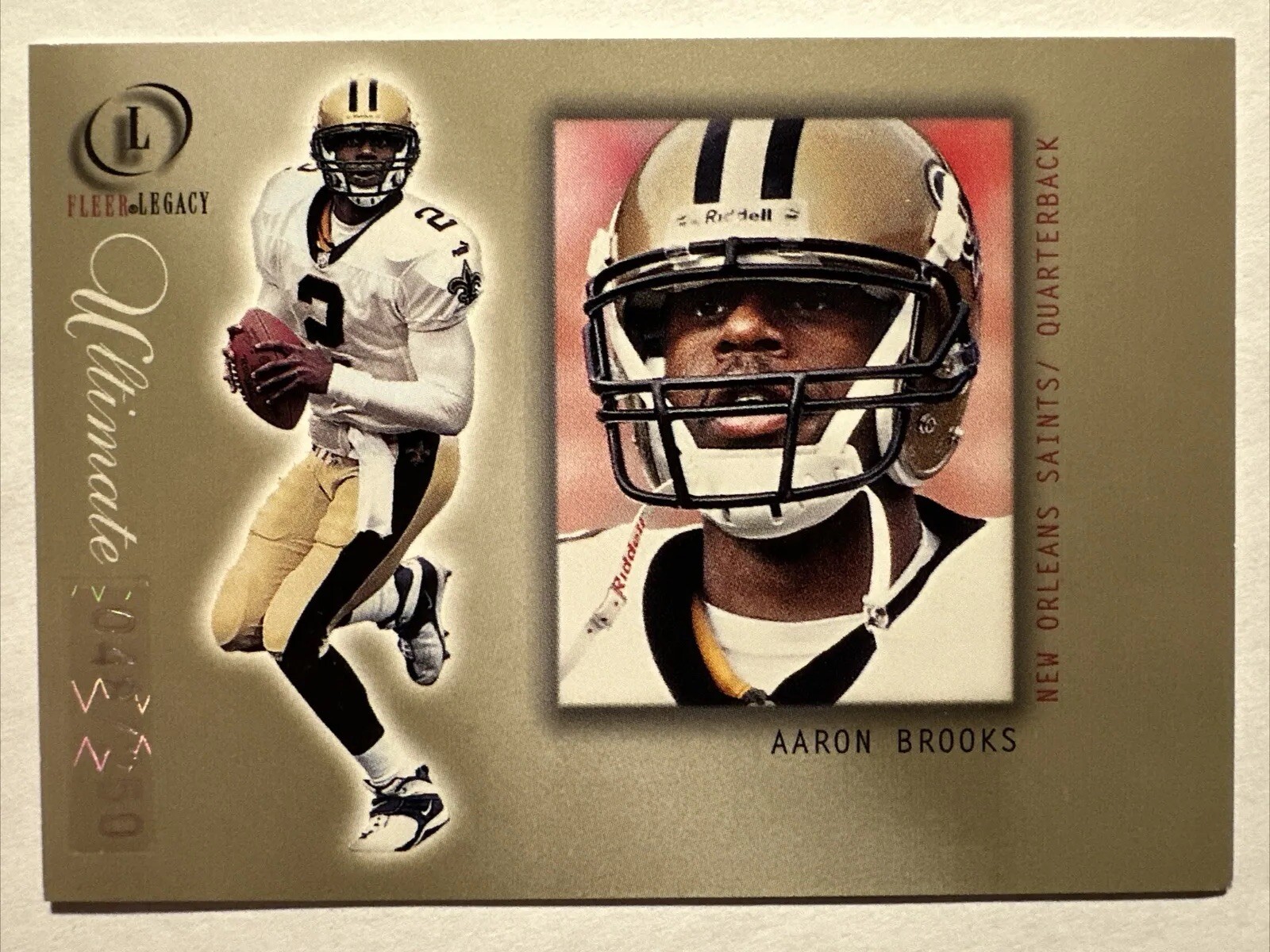 2001 Fleer Legacy Ultimate Legacy Saints Football Card #67 Aaron Brooks ...