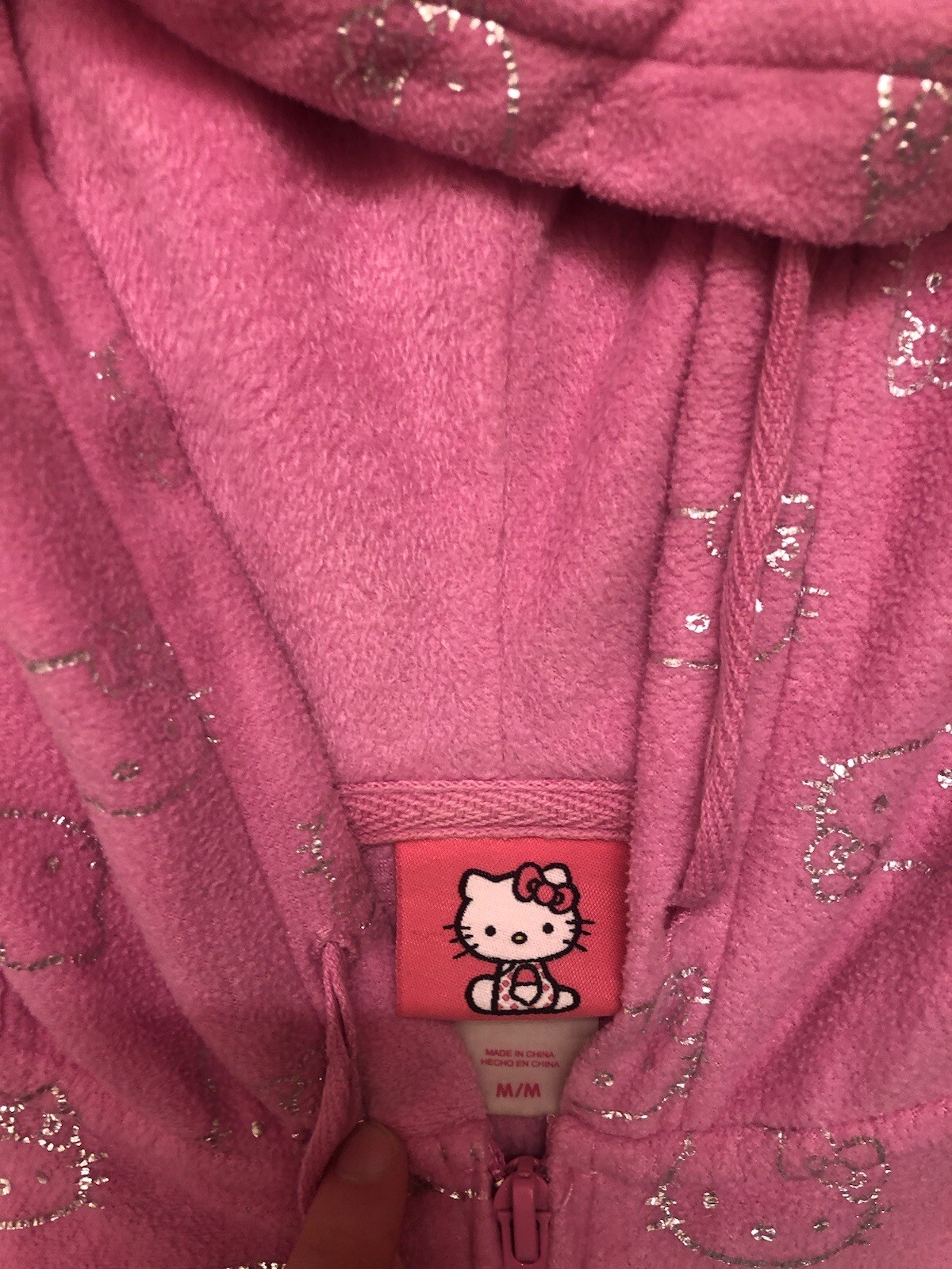 hello kitty by sanrio one piece pink hooded footed pj - Gem