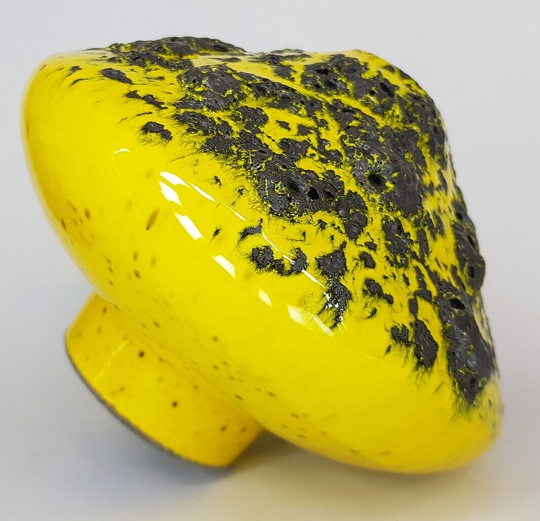 Large Retro OTTO KERAMIK Yellow and Black Fat Lava UFO Vase from ...
