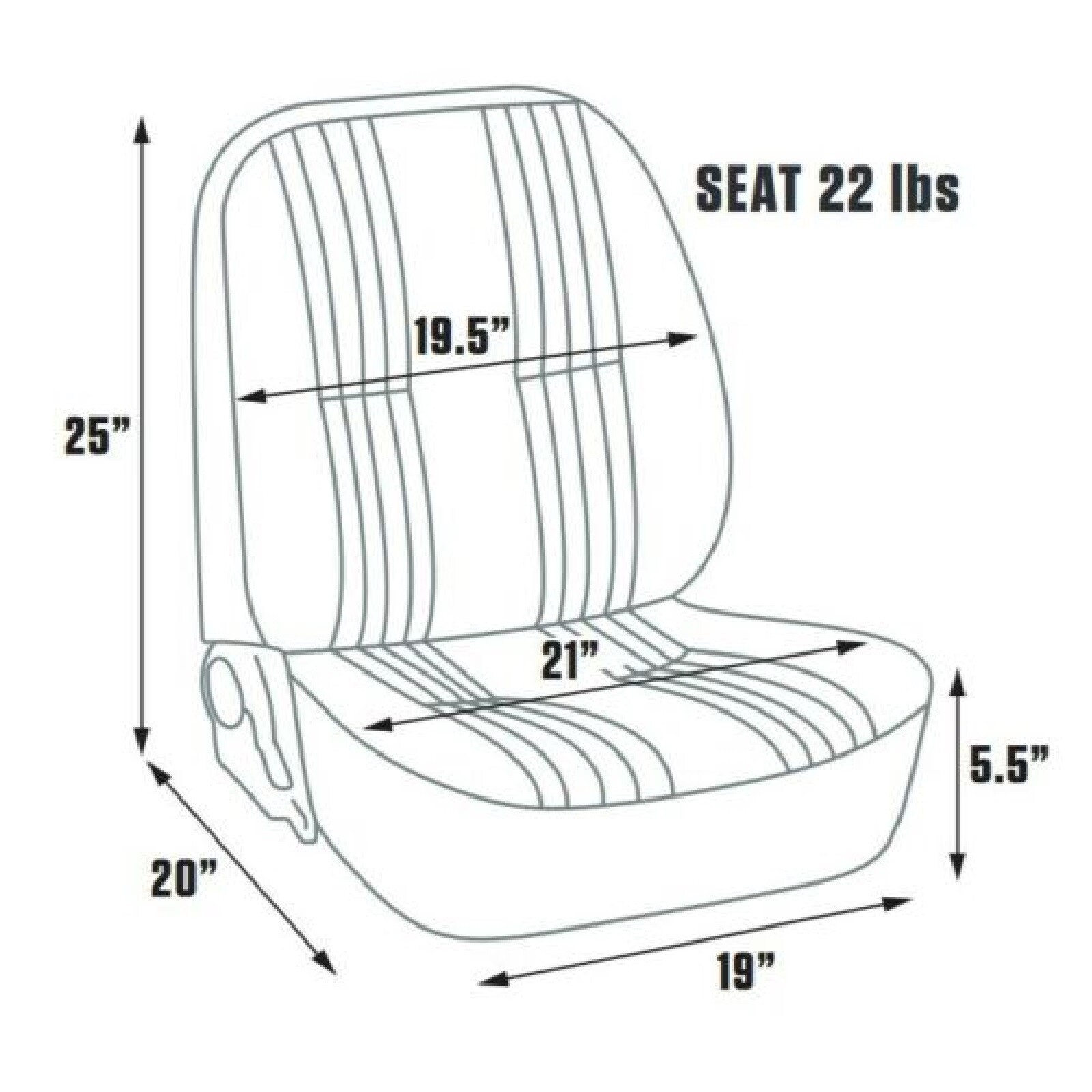 Procar 1400 Series Vintage Style Vinyl Low Back Seat Driver Side Black procar-1400-series-vintage-style-vinyl-low-back-seat-driver-side-black