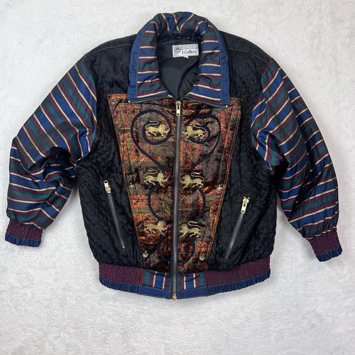 J Gallery Asian Inspired Dragon Coat Jacket Women’s Size Medium Pockets ...