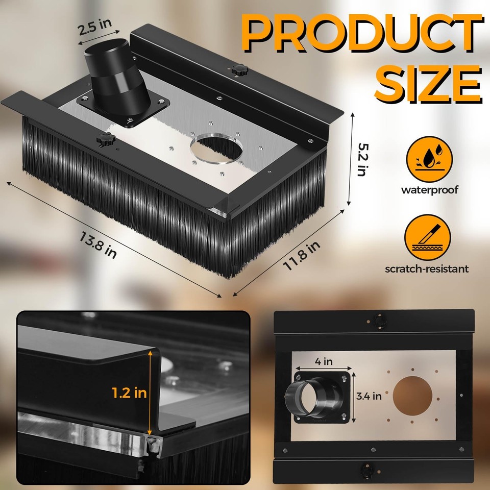 Heavy Duty Router Skid Dust Collection Hood/Router Sled for Flattening ...