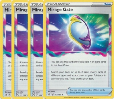 Pokemon - Mirage Gate x 4 - 163/196 NM Lost Origin - Plus Free ...
