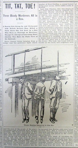 Best 1894 display newspaper 3 OUTLAWS LYNCHED in KANSAS + Wild West BILL DALTON | eBay