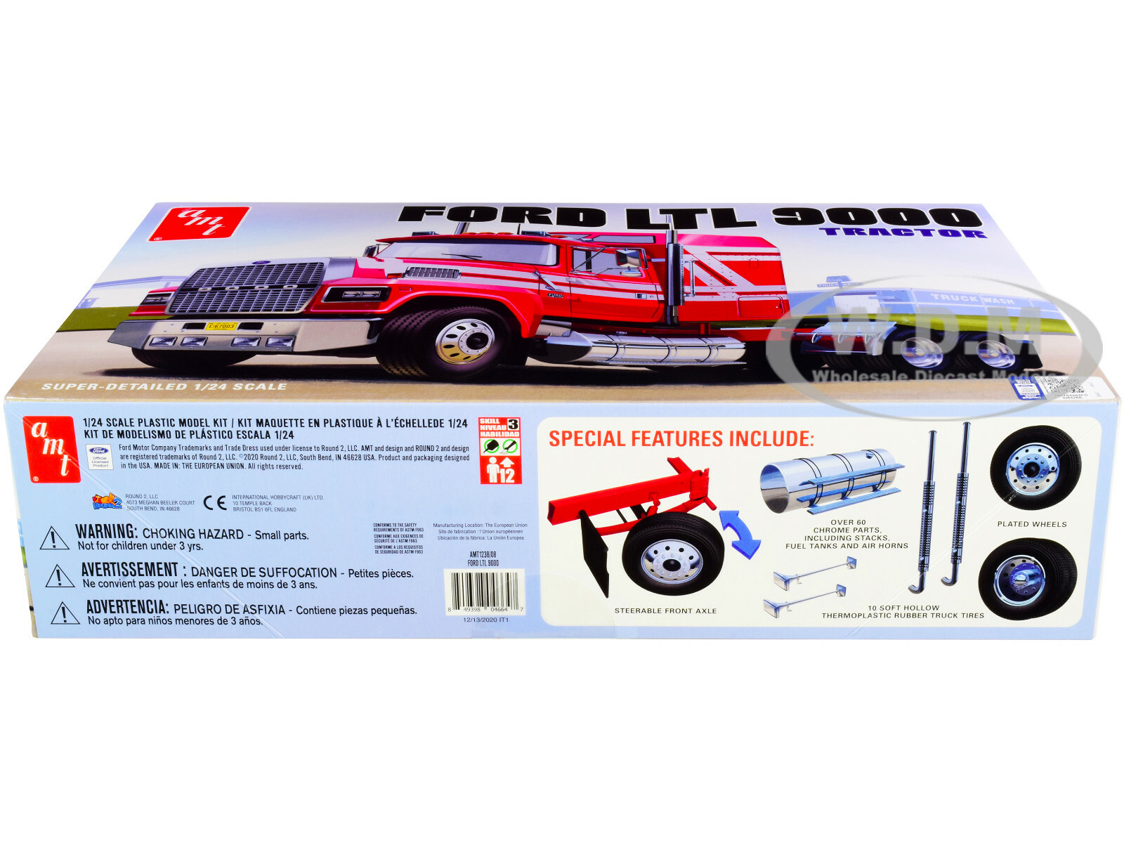 SKILL 3 MODEL KIT FORD LTL 9000 SEMI TRACTOR 1/24 SCALE MODEL BY AMT ...