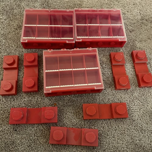 LEGO Red Storage Case Display For 8 Minifigures - Stackable LOT OF 3 | eBay