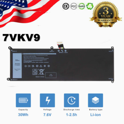 7VKV9 Laptop Battery For Dell XPS 12 9250 Latitude 12 7275 9TV5X 0V55D0 ...