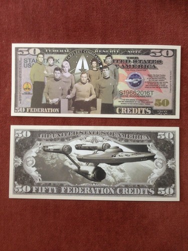 Set of Two Star Trek 50 Federation Credits Doublesided Novelty ...