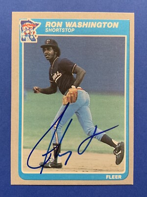 RON WASHINGTON Signed 1985 Fleer #292 MINNESOTA TWINS - LA ANGELS ...