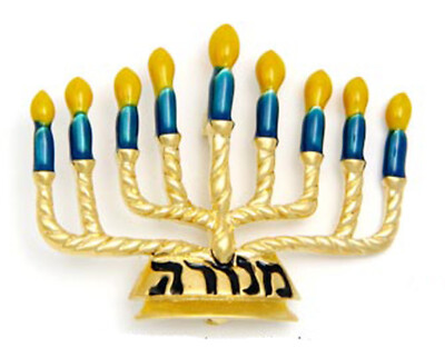 Vintage Chanukah Hanukkah Menorah Pin Brooch Signed FL NOS- Gift Box | eBay