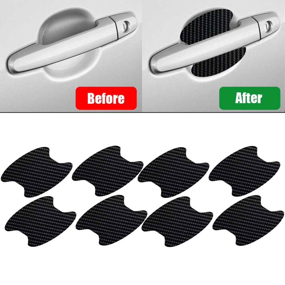 Easy to Apply 3D Carbon Fiber Vinyl Stickers for Car Door Handles Set ...