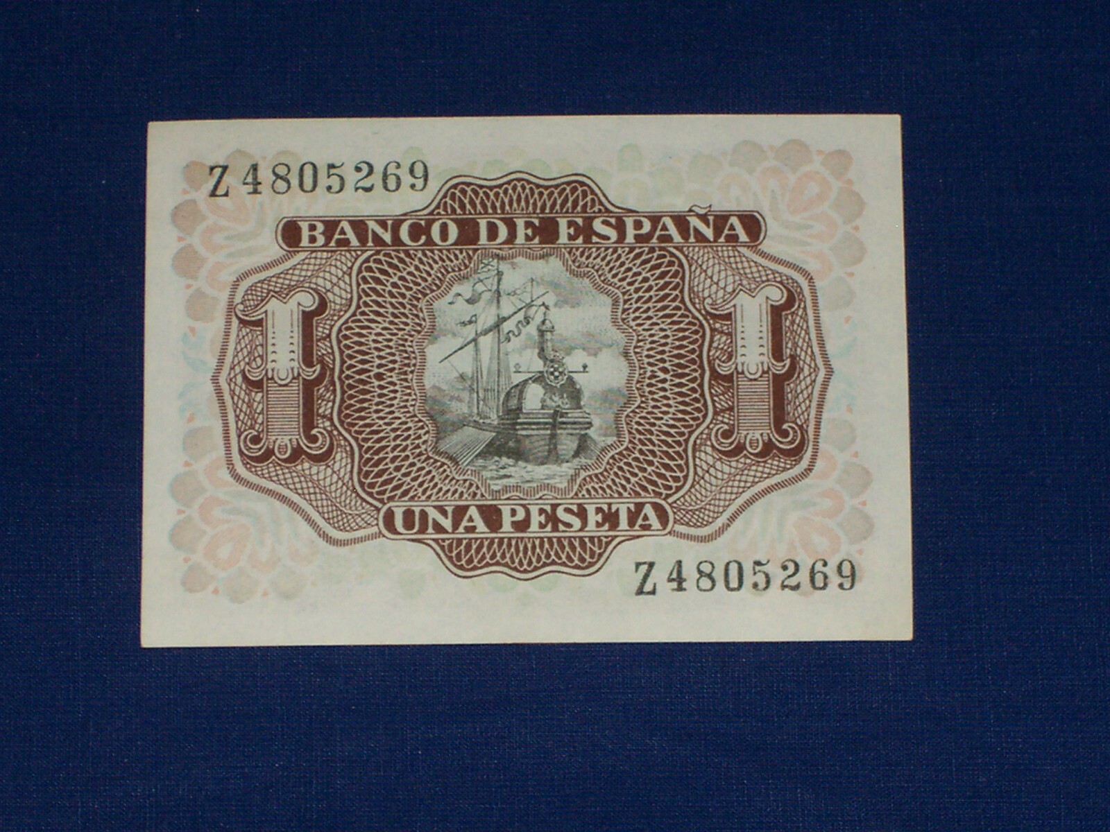 1 Peseta Bank Note from Spain Issued 1953 UNC SN Z4805269 | eBay
