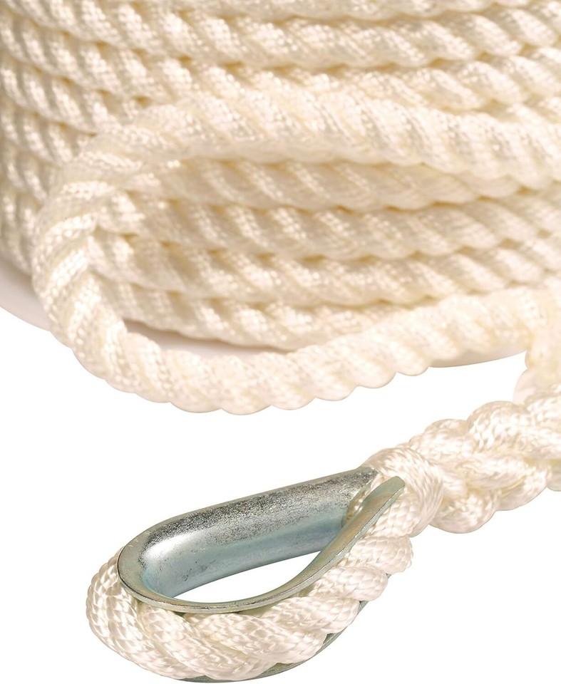 Attwood Nylon Twisted Anchor Line with Thimble-3/8" x 100' - Thimble | eBay