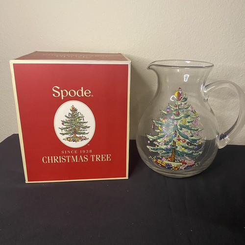 Spode Christmas Tree Large Glass Pitcher 96 Oz With Box | eBay