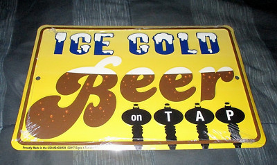 ICE COLD BEER ON TAP Metal Sign #6 - NEW | eBay