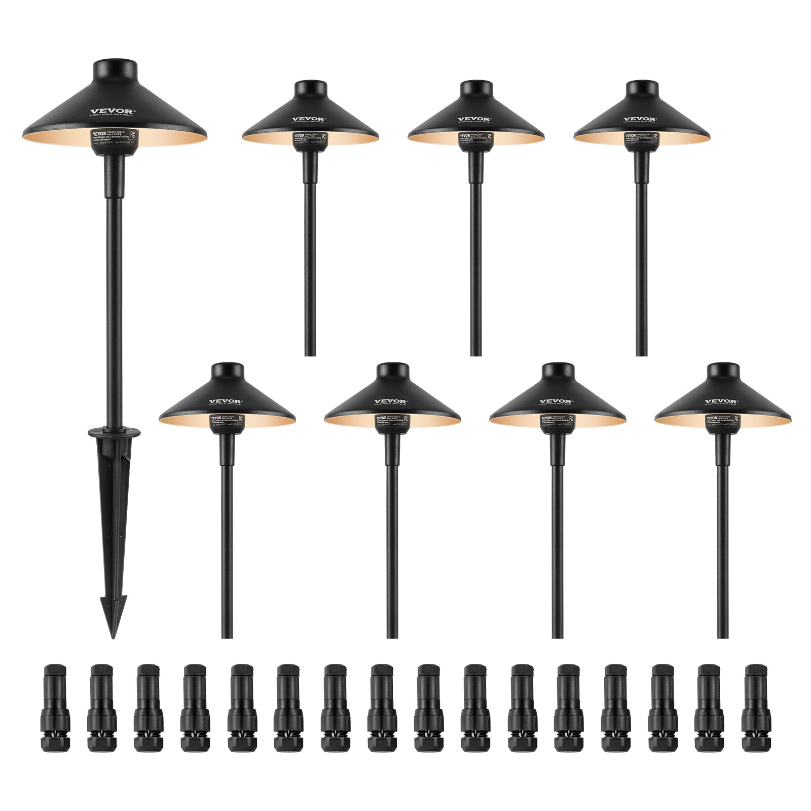 VEVOR 8 Pack Low Voltage Landscape Path Lights 12-24V Outdoor LED ...