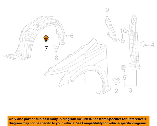 Honda 91501TR0003 Genuine OEM Headlamp ASSY Clip Acura Fender for sale ...