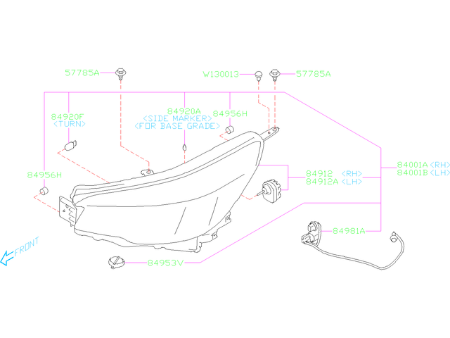 Subaru Forester Headlight LED W Steer Responsive Left 84002SJ170 OEM ...