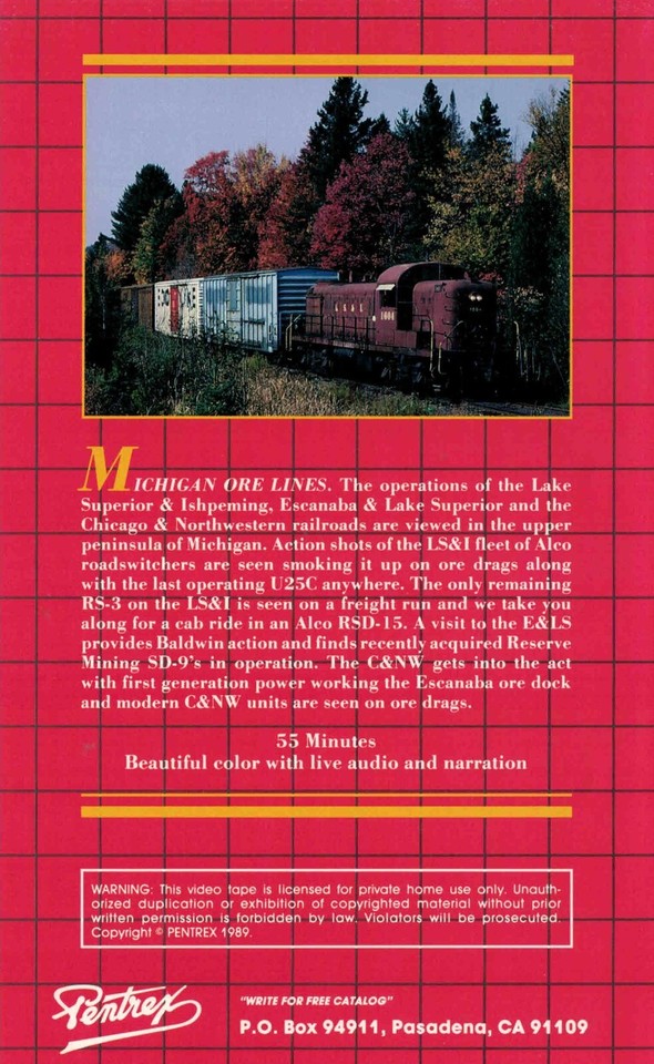 Pentrex Video - MIchigan Ore Lines - VHS Videotape - Used | eBay