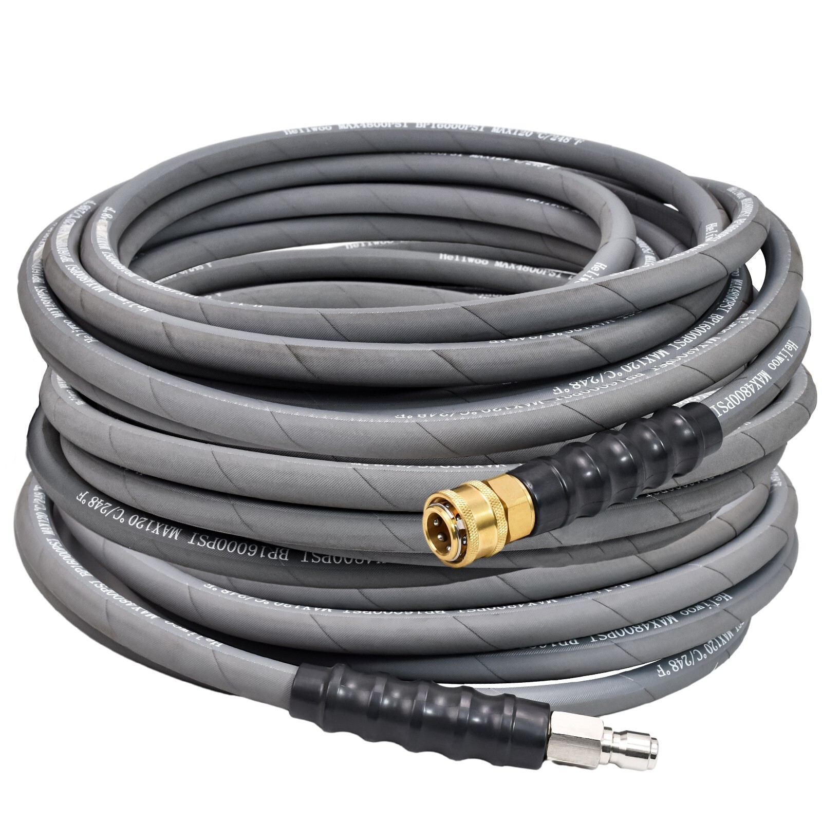 Hot Water Pressure Washer Hose 3/8" x 100ft 4000 psi Non-Marking One Steel Braid | eBay