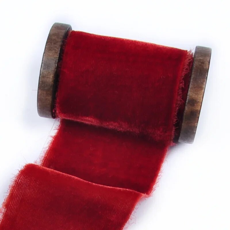 Velvet Ribbon Frayed Edge Trim Handmade Fringe Ribbons Diy Cake ...