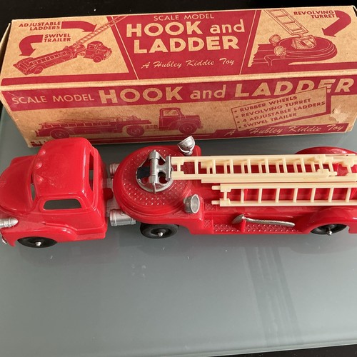 Hubley Kiddie Toy Hook and Ladder No. 350 MIB With Ladders and Axe | eBay