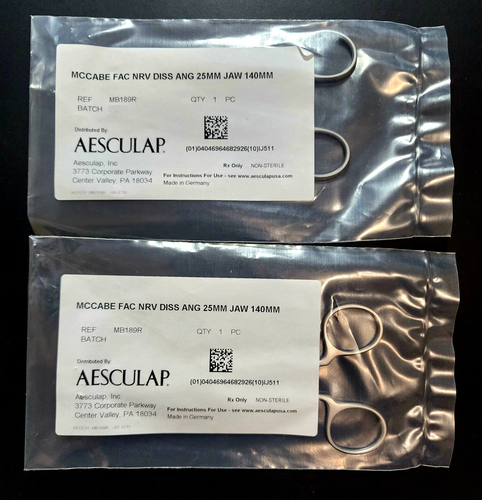 Set of 2 Aesculap McCabe Forceps MB189R 25mm Jaw 140mm New | eBay