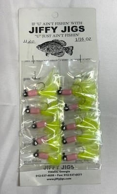 JIFFY JIGS ' 1/16 OZ JIGS ' PINK/CHARTREUSE ' 10 PCS ' VINTAGE | eBay