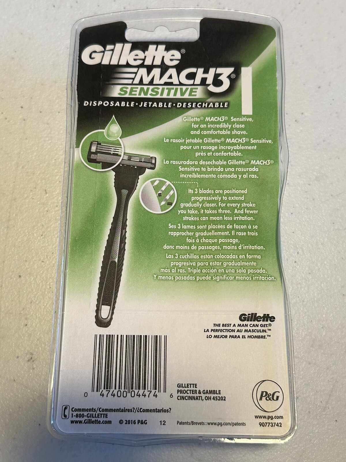 Gillette Mach3 Men's Disposable Razors Sensitive Comfortable Smooth ...