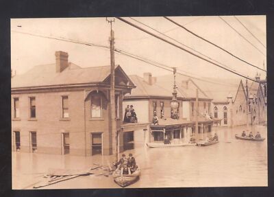 REAL PHOTO BELOIT OHIO DOWNTOWN FLOOD 1913 STREET SCENE POSTCARD COPY ...