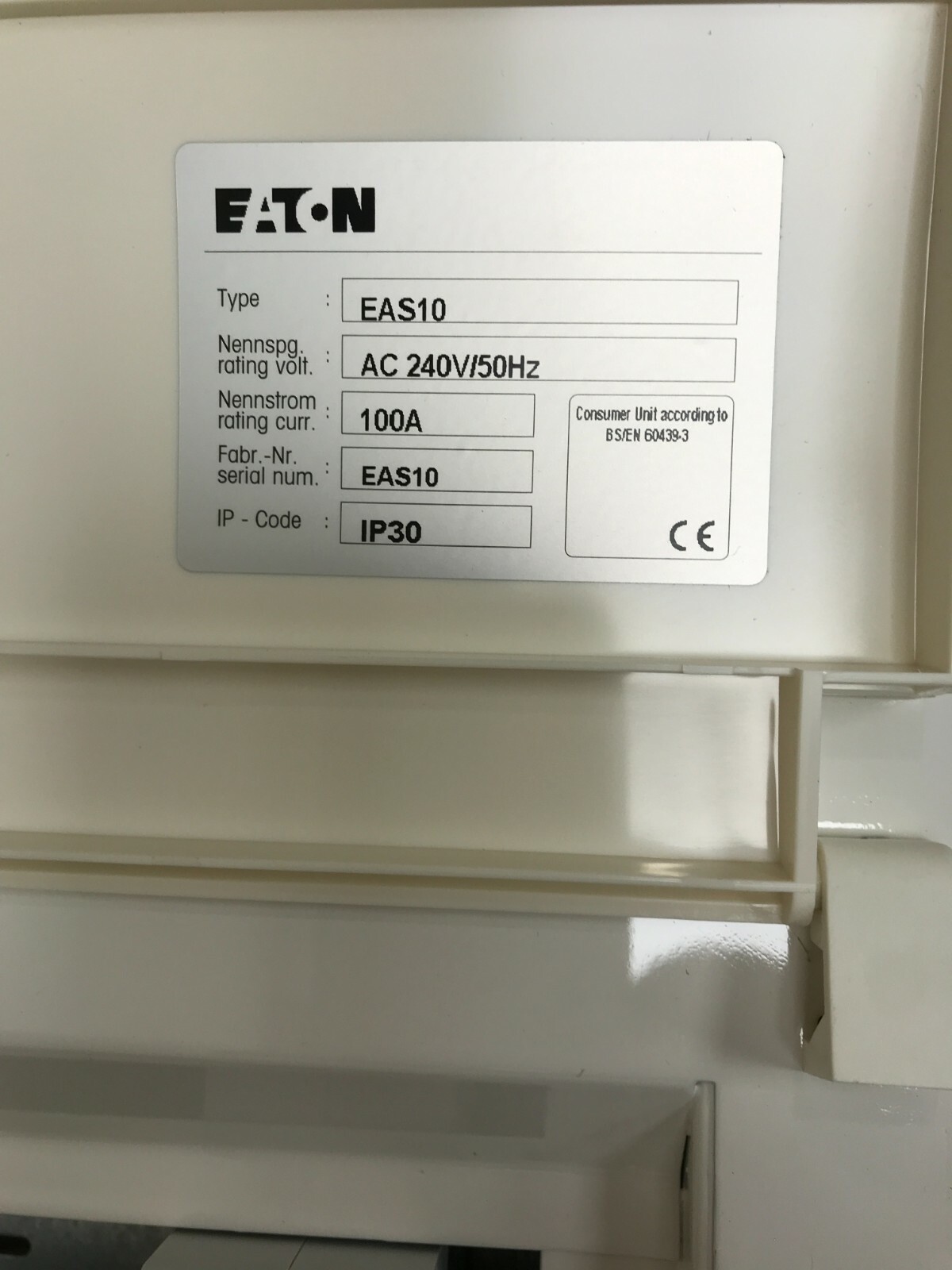 EATON MEM 10 WAY CONSUMER UNIT 100a DP MAIN SWITCH METAL CLAD EAS10 ...