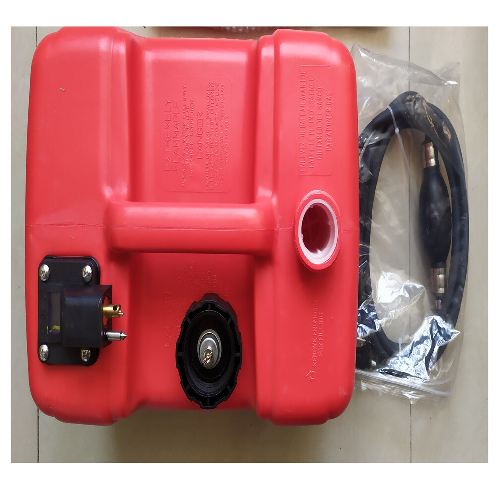 External 3.2 Gallon Fuel Tank w/ Fuel Pipe For 2 Stroke 5-6 Hp Boat ...