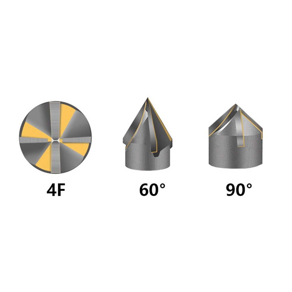 High Carbon Steel 4 Blade Chamfer Drill Bit for Wood & Metal Machining ...