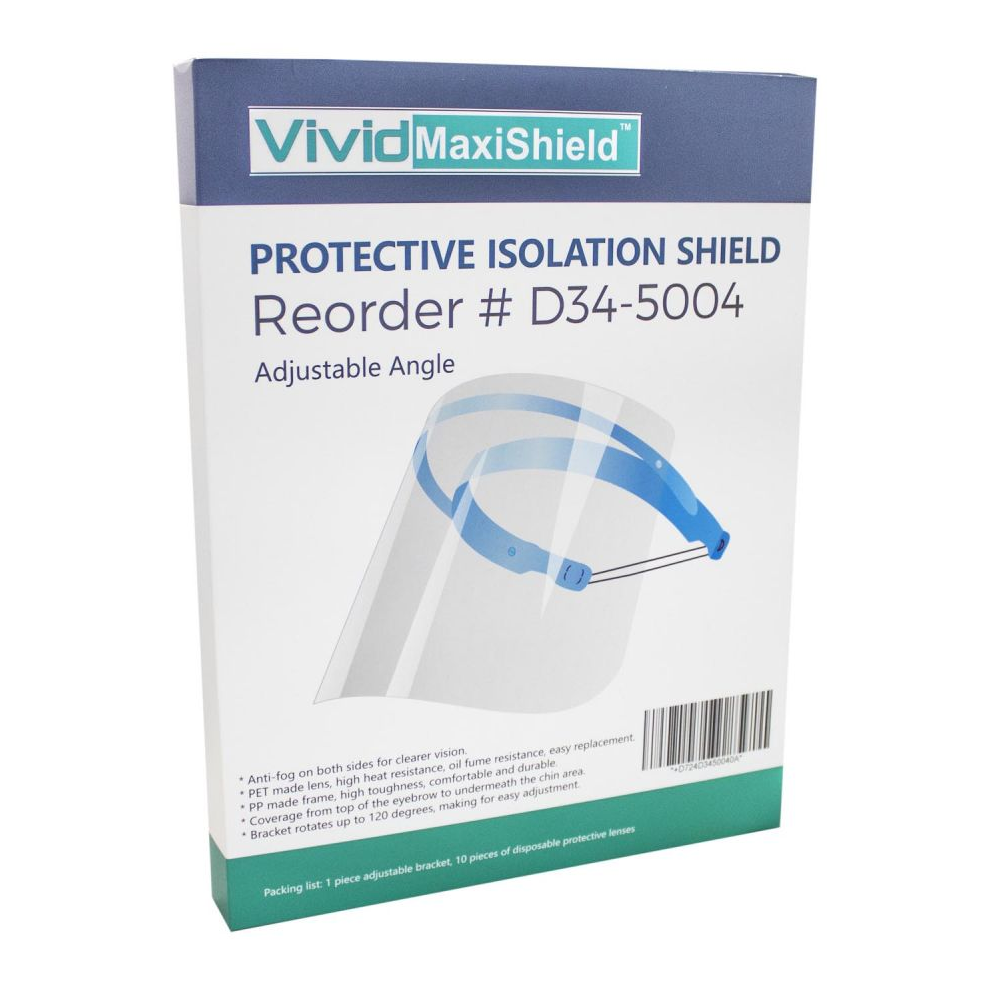 Safety Full Face Shield Clear Flip-Up Visor 1 PACK 10 SHIELDS Mask ...