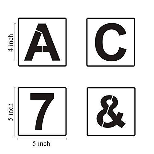 Alphabet Letter and Number Stencils 5 Inch - 40 Pack Large Letters and ...