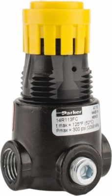 Parker 14R113FC Air Regulator 1/4 NPT Port, 2-125 psi, 1/8" Gauge Port ...