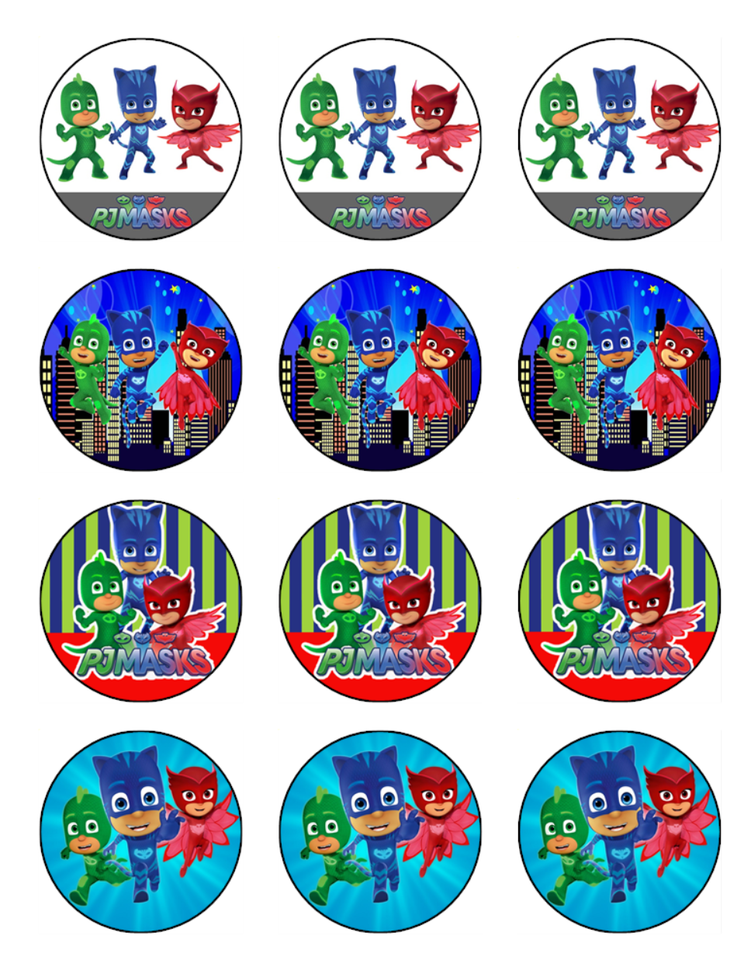 PJ Mask Edible Wafer Cupcake Decorations | Birthday Party Toppers | eBay