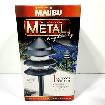 Malibu LT13 12 Volt 7 Watt 3 Tier Black Metal Landscape Garden Light ...