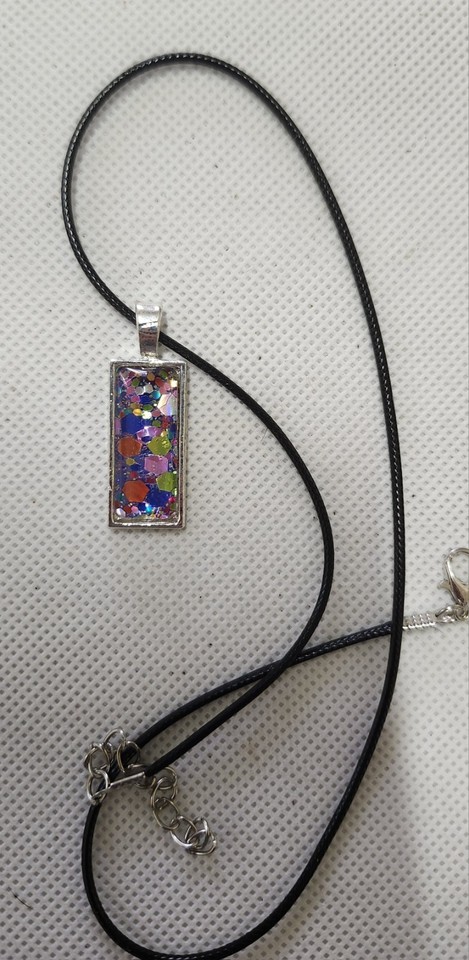 Unique OOAK Statement Art Under Glass Pendant Necklace On Cord ...