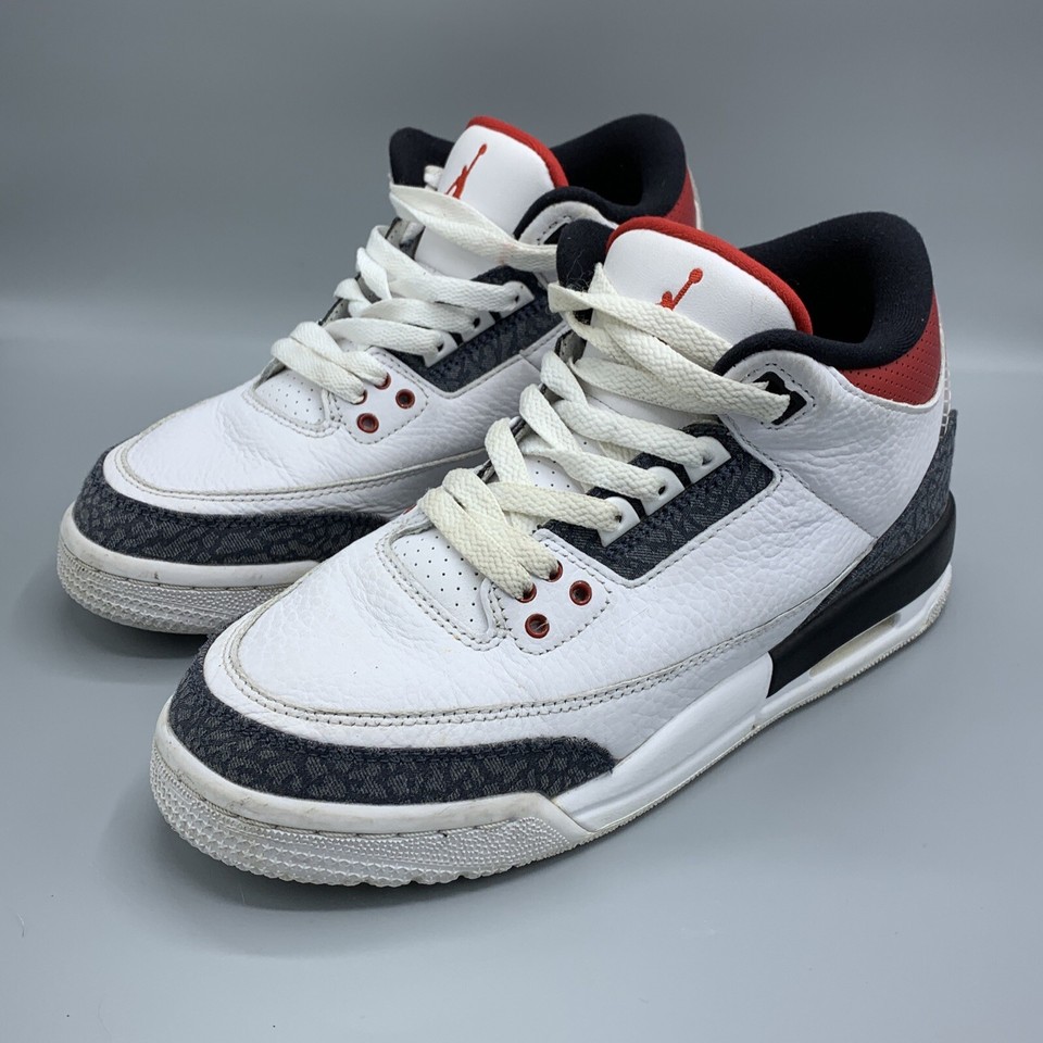 Nike Air Jordan 3 Retro "Fire Red Denim" 2020 GS Size 4.5Y/Women's 6 ...