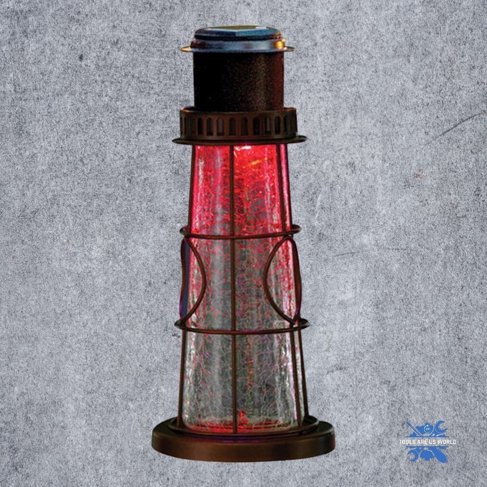 37" Landscape Solar LED Light Antique Bronze Hanging Lighthouse Color ...